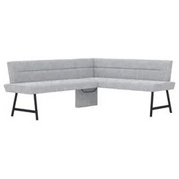 Eckbank OTTO HOME "Sava", grau (hellgrau (neve 85)), B:211cm H:84cm, 100% PES, Sitzb&auml;nke, Eckbank, mit Wellenfederung im Sitz