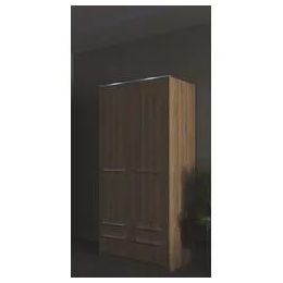 Kleiderschrank Priess "Schrank Garderobe W&auml;scheschrank Barcelona in 5 Breiten", braun (eichefarben artisan), B:94cm H:193cm T:54cm, Holzwerkstoff, Schr&auml;nke, Kleiderschrank, viel Stauraum, ger&auml;umige Schubk&auml;sten, mit Spiegel, MADE IN GERMANY