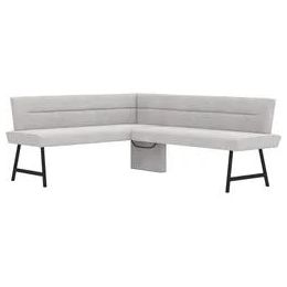 Eckbank OTTO HOME "Sava", grau (hellgrau (aulla 85)), B:211cm H:84cm, 100% rPES, Sitzb&auml;nke, Eckbank, mit Wellenfederung im Sitz