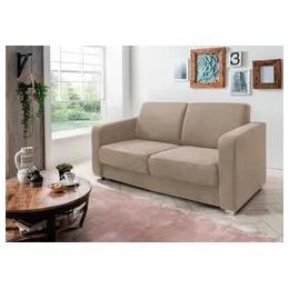 Schlafsofa Home Affaire "Mia Probleml&ouml;ser Sofa, Einzelauszug, Bettsofa, zeitlos und bequem", grau (taupe), B:159cm H:88cm T:87cm, 92% Polyester, 8% Nylon, Sofas, Schlafsofa, mit 2 Einzelausz&uuml;gen als L&auml;ngsschl&auml;fer