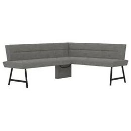 Eckbank OTTO HOME "Sava", grau (dunkelgrau (aulla 97)), B:211cm H:84cm, 100% rPES, Sitzb&auml;nke, Eckbank, mit Wellenfederung im Sitz