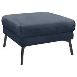Sch&ouml;ner Wohnen Hockerbank "Spin", blau (navy), B:74cm H:46cm T:74cm, 100% Leder, SCH&Ouml;NER WOHNEN-KOLLEKTION, Hocker, passend zur Serie "Spin"