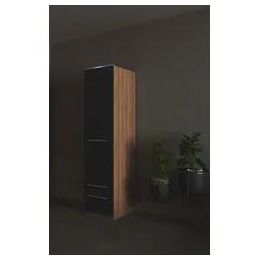 Kleiderschrank Priess "Schrank Garderobe W&auml;scheschrank Barcelona in 5 Breiten", braun (eichefarben artisan, schwarz), B:48cm H:193cm T:54cm, Holzwerkstoff, Schr&auml;nke, Kleiderschrank, viel Stauraum, ger&auml;umige Schubk&auml;sten, mit Spiegel, MADE IN GERMANY