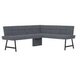 Eckbank OTTO HOME "Sava", grau (dunkelgrau (neve 97)), B:211cm H:84cm, 100% PES, Sitzb&auml;nke, Eckbank, mit Wellenfederung im Sitz