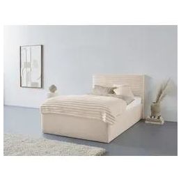 Polsterbett "Vita", beige (hell, beige), L:210cm, Bezug: 100% Polyester, Polsterung: Polsterwatte, Material, Gestell: gepolsterter Holzwerkstoff, Westfalia Schlafkomfort, Betten, Polsterbett, auch mit Stauraum erh&auml;ltlich, inkl. Kopfteilverstellung