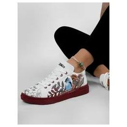 Sneaker DOGO "Ace Low-Top Sneaker Magic In The Air Damen Sneaker", Damen, Gr. 38, Normalschaft, bunt (wei&szlig;), Lederimitat, Schuhe Skaterschuh Sneaker low, Handgefertigt