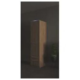 Kleiderschrank Priess "Schrank Garderobe W&auml;scheschrank Barcelona in 5 Breiten", braun (eichefarben artisan), B:48cm H:193cm T:54cm, Holzwerkstoff, Schr&auml;nke, Kleiderschrank, viel Stauraum, ger&auml;umige Schubk&auml;sten, mit Spiegel, MADE IN GERMANY