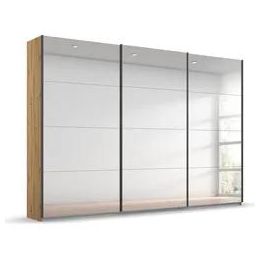 Schwebet&uuml;renschrank Rauch "Kleiderschrank Schrank Garderobe W&auml;scheschrank Ankleide OTELI", braun (eiche artisan), B:271cm H:229cm T:62cm, Holzwerkstoff, Schr&auml;nke, Schwebet&uuml;renschrank, mit Spiegelfront, inkl. W&auml;scheeinteilung mit 3 Innenschubladen