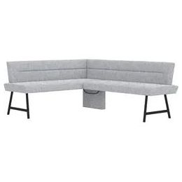 Eckbank OTTO HOME "Sava", grau (hellgrau (neve 85)), B:211cm H:84cm, 100% PES, Sitzb&auml;nke, Eckbank, mit Wellenfederung im Sitz