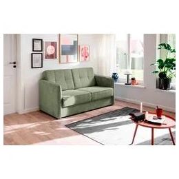 Schlafsofa Home Affaire "Milano", gr&uuml;n, B:147cm H:89cm T:87cm, 100% Polyester, Sofas, Schlafsofa, zwei einzeln ausziehbare Liegefunktionen