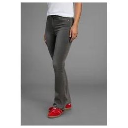 Bootcut-Jeans Arizona "Ultra Stretch", Damen, Gr. 50, N-Gr, grau (grau used), Denim/Jeans, Obermaterial: 63% Baumwolle, 32% Polyester, 5% Elasthan, eng lang, Jeans, ausgestellte Beinform, Used-Waschung, hohe Leibh&ouml;he, Topseller