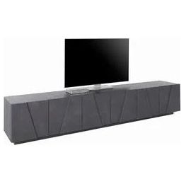 Lowboard Home Affaire "PING, TV-Board, TV-Band, TV-Kommode", grau (zement), B:243cm H:46cm T:44cm, Sideboards, Lowboard, mit 6 T&uuml;ren, Breite 243,8 cm