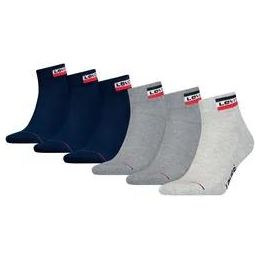 Levi's Kurzsocken LEVI'S, Herren, Gr. 39-42, bunt (grau, marineblaus combo), Baumwollmischung, mehrfarbig, uni und meliert, normal, Socken, mit breitem Logobund