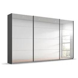 Schwebet&uuml;renschrank Rauch "Kleiderschrank Schrank Garderobe W&auml;scheschrank Ankleide OTELI", grau (graumetallic), B:315cm H:229cm T:62cm, Holzwerkstoff, Schr&auml;nke, Schwebet&uuml;renschrank, mit Spiegelfront, inkl. W&auml;scheeinteilung mit 3 Innenschubladen
