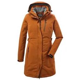 Parka Killtec "KOW 165 WMN PRK", Damen, Gr. 46, gelb (curry), Obermaterial: 100% Polyester;Futter: 100% Polyester;F&uuml;llung: 100% Polyester, Jacken Parka, Wasser- und winddichter Parka mit Teddyfleece und abnehmbarer Kapuze