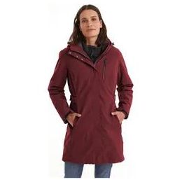 Parka Killtec "KOW 165 WMN PRK", Damen, Gr. 48, rot (weinrot), Obermaterial: 100% Polyester;Futter: 100% Polyester;F&uuml;llung: 100% Polyester, Jacken Parka, Wasser- und winddichter Parka mit Teddyfleece und abnehmbarer Kapuze