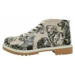 Stiefel DOGO "Shortcut Boots The Life Of Dogs Damen Stiefeletten", Damen, Gr. 40, Normalschaft, bunt (natur), Lederimitat, Schuhe Stiefel, Handgefertigt