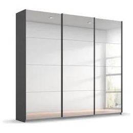 Schwebet&uuml;renschrank Rauch "Kleiderschrank Schrank Garderobe W&auml;scheschrank Ankleide OTELI", grau (graumetallic), B:203cm H:210cm T:62cm, Holzwerkstoff, Schr&auml;nke, Schwebet&uuml;renschrank, mit Spiegelfront, inkl. W&auml;scheeinteilung mit 3 Innenschubladen