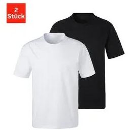 T-Shirt BENCH. LOUNGEWEAR, Herren, Gr. L, schwarz-wei&szlig; (schwarz, wei&szlig;), Obermaterial: 100% Baumwolle, unifarben, Basic, bequem normal, Rundhals, Shirts T-Shirt, Basic in uni