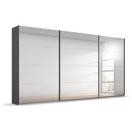 Schwebet&uuml;renschrank Rauch "Kleiderschrank Schrank Garderobe W&auml;scheschrank Ankleide OTELI", grau (graumetallic), B:360cm H:229cm T:62cm, Holzwerkstoff, Schr&auml;nke, Schwebet&uuml;renschrank, mit Spiegelfront, inkl. W&auml;scheeinteilung mit 3 Innenschubladen