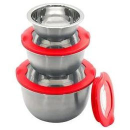 Sch&uuml;ssel King "&raquo; FRESHIN&laquo;", grau (edelstahl), Edelstahl, Sch&uuml;sseln, Sch&uuml;ssel, mit Frischaltedeckel, 1.5L, 0.8L, 0.2L, stapelbar