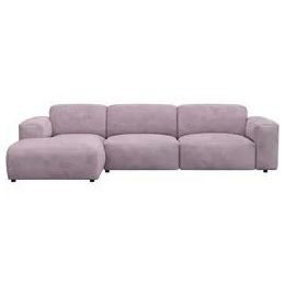 Ecksofa FLEXLUX "Lucera bequem und komfortabel durch hochwertigen Sitzaufbau, L.Form", lila (soft lavender), B:284cm H:73cm T:171cm, 85% Polyester/15%Polyamide, Sofas, Ecksofa, modern & anschmiegsam, Kaltschaum, Stahl-Wellenunterfederung