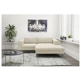 Ecksofa DOMO collection "Modica kompakt und elegant, Breite 244, L-Form", beige (creme), B:244cm H:83cm T:173cm, 100% Polyester, Sofas, Ecksofa, moderne Optik mit extrabreiter Recamiere, auch in Cord