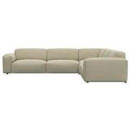 Ecksofa FLEXLUX "Lucera, super bequem durch hochwertigen Sitzaufbau mit Kaltschaum", beige (sandy beige), B:319cm H:73cm T:285cm, 100% Polyester, Sofas, Ecksofa, modern & anschmiegsam, L-Form, Designsofa