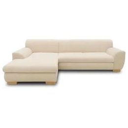 Ecksofa Home Affaire "Nika zeitlos und elegant, L-Form", beige (creme), B:277cm H:78cm T:84cm, Primabelle-Microfaser (100% Polyester);Struktur (70% Polyacryl, 30% Polyester), Sofas, Ecksofa, wahlweise mit Bettfunktion, auch in Cord