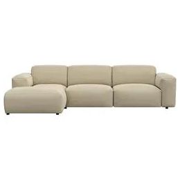 Ecksofa FLEXLUX "Lucera bequem und komfortabel durch hochwertigen Sitzaufbau, L.Form", beige (sandy beige), B:284cm H:73cm T:171cm, 100% Polyester, Sofas, Ecksofa, modern & anschmiegsam, Kaltschaum, Stahl-Wellenunterfederung