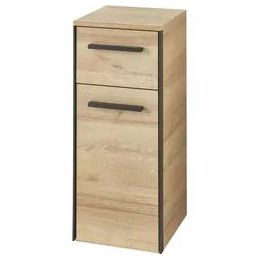 Unterschrank SAPHIR "Quickset 395 Badschrank, 1 T&uuml;r, 1 Schublade, 30cm breit, Griff Schwarz", braun (riviera eiche quer nb), B:30cm H:72cm T:33cm, Holzwerkstoff, Schr&auml;nke, Unterschrank, Badezimmerm&ouml;bel inkl. T&uuml;rd&auml;mpfer, Riviera Eiche quer Nachbildung