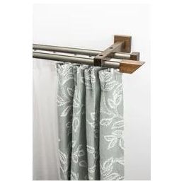 Gardinenschiene Garesa "Cubus, Quadros Innenlauf", braun (chromfarben, nussbaum), L:200cm, Gardinenstangen, Gardinenschiene, Innenlauf-Vorhanggarnitur, verl&auml;ngerbar, Holz-Aluminium