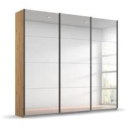 Schwebet&uuml;renschrank Rauch "Kleiderschrank Schrank Garderobe W&auml;scheschrank Ankleide OTELI", braun (eiche artisan), B:203cm H:210cm T:62cm, Holzwerkstoff, Schr&auml;nke, Schwebet&uuml;renschrank, mit Spiegelfront, inkl. 3 Innenschubladen MADE IN GERMANY