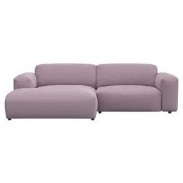 Ecksofa FLEXLUX "Lucera Chaislongue rechts oder links, L-Form, bequem", lila (soft lavender), B:257cm H:73cm T:171cm, 85% Polyester/15%Polyamide, Sofas, Ecksofa, modern & anschmiegsam, Kaltschaum, Stahl-Wellenunterfederung
