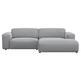 Ecksofa FLEXLUX "Lucera Chaislongue rechts oder links, L-Form, bequem", grau (sophisto grau), B:257cm H:73cm T:171cm, 100% Polyester, Sofas, Ecksofa, modern & anschmiegsam, Kaltschaum, Stahl-Wellenunterfederung