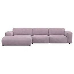 Ecksofa FLEXLUX "Lucera bequem und komfortabel durch hochwertigen Sitzaufbau, L-Form", lila (soft lavender), B:319cm H:73cm T:171cm, 85% Polyester/15%Polyamide, Sofas, Ecksofa, modern & anschmiegsam, Kaltschaum, Stahl-Wellenunterfederung