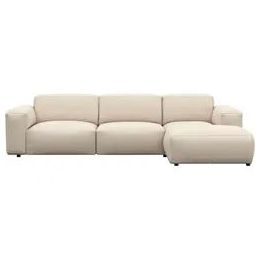 Ecksofa FLEXLUX "Lucera bequem und komfortabel durch hochwertigen Sitzaufbau, L.Form", wei&szlig; (warm wei&szlig;), B:284cm H:73cm T:171cm, 100% Echteder, Sofas, Ecksofa, modern & anschmiegsam, Kaltschaum, Stahl-Wellenunterfederung