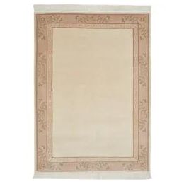 Wollteppich LUXOR living "Giza", beige (creme), B:170cm H:12mm L:240cm, Obermaterial: 100% Wolle, Teppiche, reine Wolle, handgekn&uuml;pft, mit Bord&uuml;re und Fransen