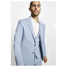 Anzugsakko Cinque "CIMONOPOLI", Herren, Gr. 56, blau (hellblau), Web, Obermaterial: 53% Polyester, 43% Schurwolle, 4% Elasthan, unifarben, slim fit h&uuml;ftbedeckend, mit Kn&ouml;pfen, Sakkos