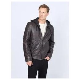 Bikerjacke Mustang "31022245", Herren, Gr. XXL, braun (schwarz braun), Obermaterial: 100% Lammleder. Innenfutter: 100% Baumwolle. &Auml;rmelfutter: 100% Polyester. Wattierung: 100% Polyester. Kapuze: 52% Polyester, 48% Baumwolle, Jacken