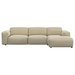 Ecksofa FLEXLUX "Lucera bequem und komfortabel durch hochwertigen Sitzaufbau, L.Form", beige (sandy beige), B:284cm H:73cm T:171cm, 100% Polyester, Sofas, Ecksofa, modern & anschmiegsam, Kaltschaum, Stahl-Wellenunterfederung