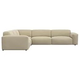 Ecksofa FLEXLUX "Lucera, super bequem durch hochwertigen Sitzaufbau mit Kaltschaum", beige (sandy beige), B:319cm H:73cm T:285cm, 100% Polyester, Sofas, Ecksofa, modern & anschmiegsam, L-Form, Designsofa