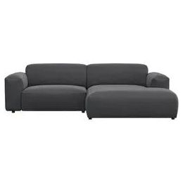 Ecksofa FLEXLUX "Lucera Chaislongue rechts oder links, L-Form, bequem", grau (dervit grau), B:257cm H:73cm T:171cm, 100% Polyester, Sofas, Ecksofa, modern & anschmiegsam, Kaltschaum, Stahl-Wellenunterfederung