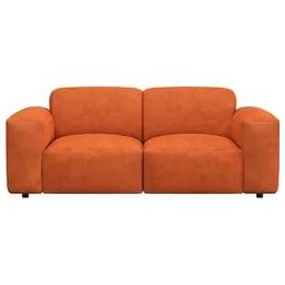 2-Sitzer FLEXLUX "Lucera Sofa, super bequem durch hochwertigen Sitzaufbau mit Kaltschaum", orange (burned orange), B:187cm H:73cm T:102cm, 85% Polyester/15%Polyamide, Sofas, Designsofa, modern & anschmiegsam