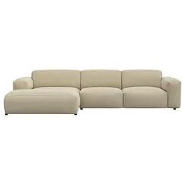 Ecksofa FLEXLUX "Lucera bequem und komfortabel durch hochwertigen Sitzaufbau, L-Form", beige (sandy beige), B:319cm H:73cm T:171cm, 100% Polyester, Sofas, Ecksofa, modern & anschmiegsam, Kaltschaum, Stahl-Wellenunterfederung