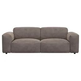 2,5-Sitzer FLEXLUX "Lucera Sofa, super bequem durch hochwertigen Sitzaufbau mit Kaltschaum", braun (taupe braun), B:219cm H:73cm T:102cm, 85% Polyester/15%Polyamide, Sofas, modern & anschmiegsam, Designsofa