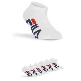 Sneakersocken Fila "JUNIOR UNISEX INVISIBLE SOCKS", M&auml;dchen, Gr. 27-30, wei&szlig;, diverse Faserarten, unifarben mit Farbeinsatz, normal, Socken Sneakersocken, mit Logoschriftzug seitlich