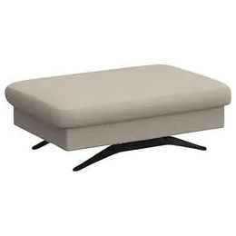 Pouf FLEXLUX "Glow Sitzhocker, Polsterhocker", wei&szlig; (warm wei&szlig;), B:95cm H:81cm T:65cm, Leder, Poufs, Pouf, Hocker mit Stauraum, Fu&szlig; schwarz
