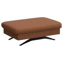 Pouf FLEXLUX "Glow Sitzhocker, Polsterhocker", braun (modern cognac braun), B:95cm H:81cm T:65cm, Leder, Poufs, Pouf, Hocker mit Stauraum, Fu&szlig; schwarz