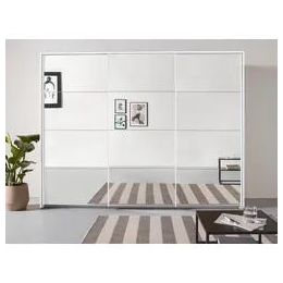 Schwebet&uuml;renschrank Rauch "Kleiderschrank Schrank Garderobe OTELI inkl. 3 Innenschubladen", wei&szlig;, B:278cm H:233cm T:68cm, Holzwerkstoff, Schr&auml;nke, Schwebet&uuml;renschrank, mit Spiegelfront und Passepartout optional mit Beleuchtung